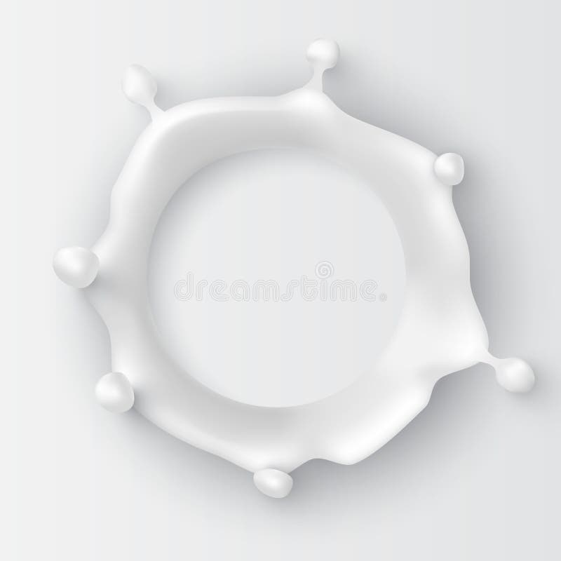 Realistic Round Milk Splash, Top View Stock Vector - Illustration of ...