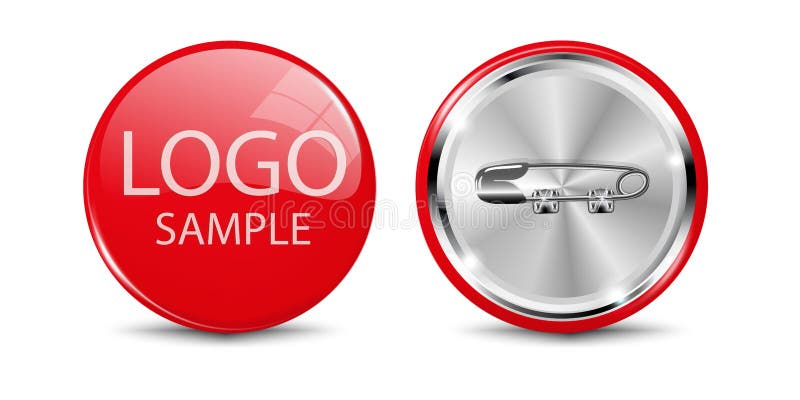 Realistic Round Red Blank Icon. 3D Glossy Button. the Layout of the Pin ...