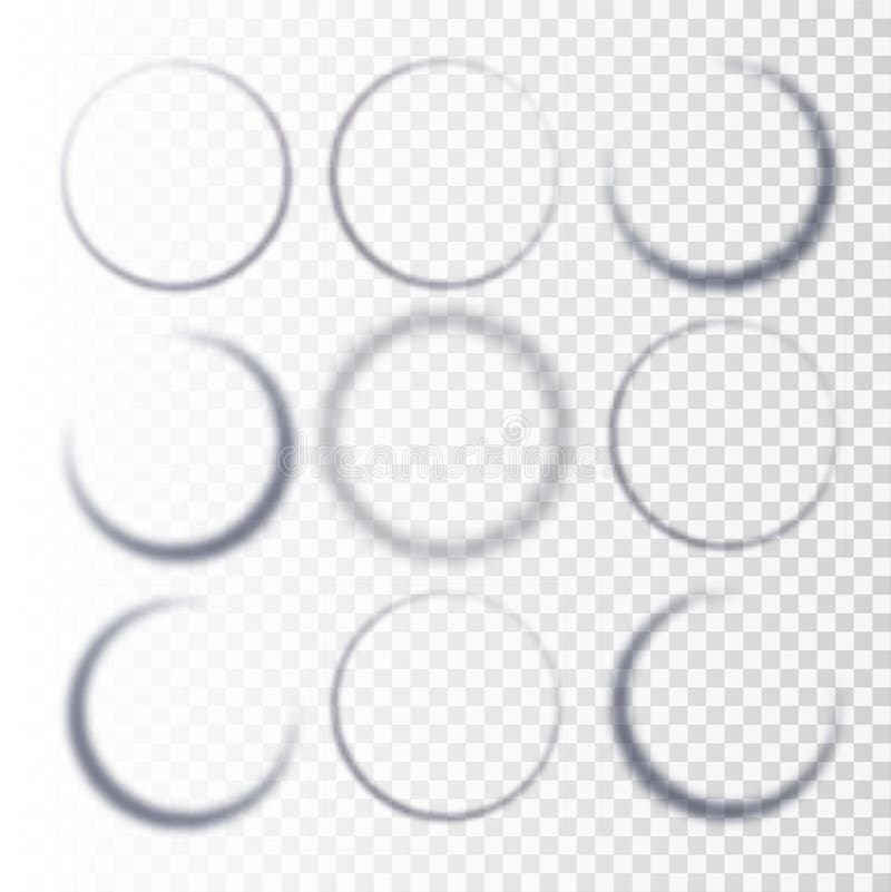 Realistic Round Shadow with Soft Edges. Gray Round Shadows Isolated on ...