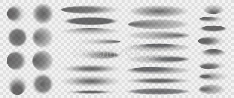 Realistic Round Shadows. Square Transparent Surface Shades, Floor Oval ...