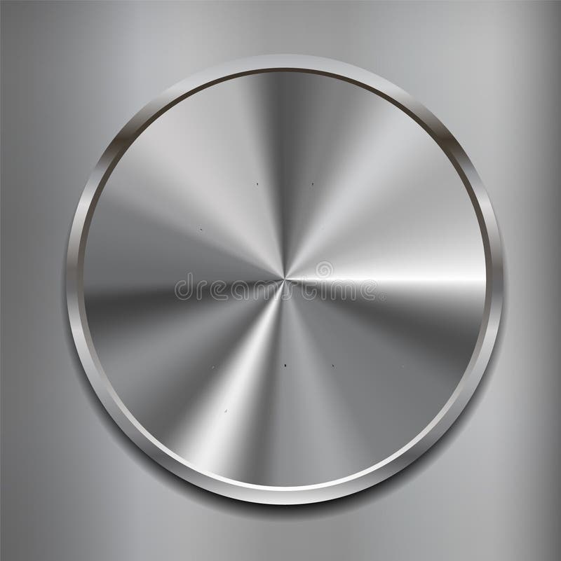 Realistic Round Shiny Metal Button. Vector Illustration Stock Vector ...