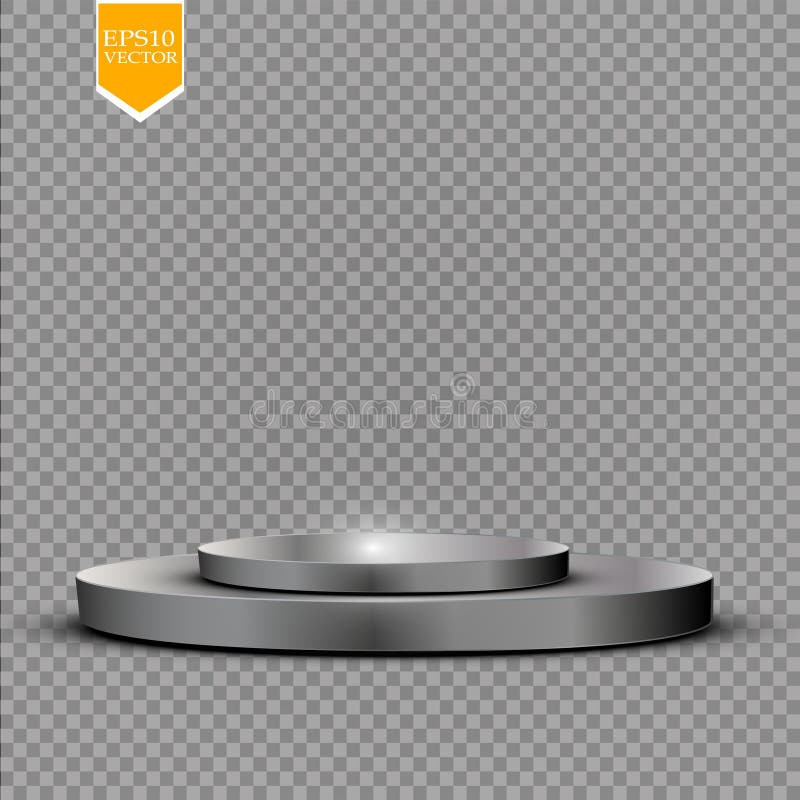 Realistic Round White Display Podium on Transparent Background ...