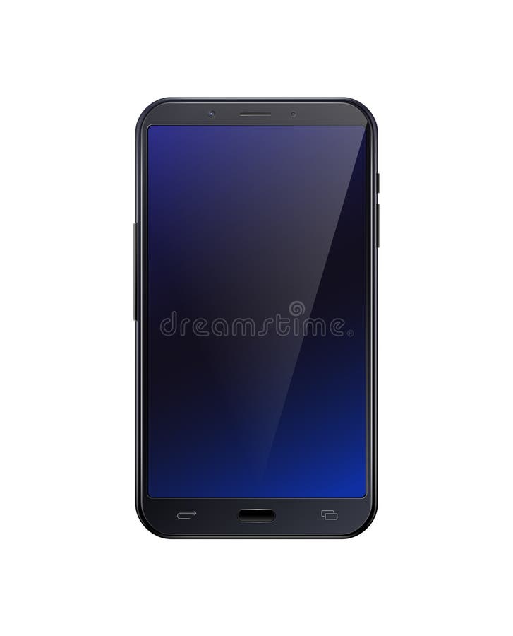 Realistic Rounded Smartphone Composition Stock Vector - Illustration of ...