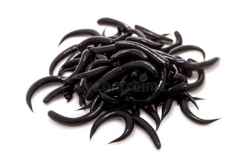Realistic Rubber Worms for Fishing in Studio Setting with Clean White ...