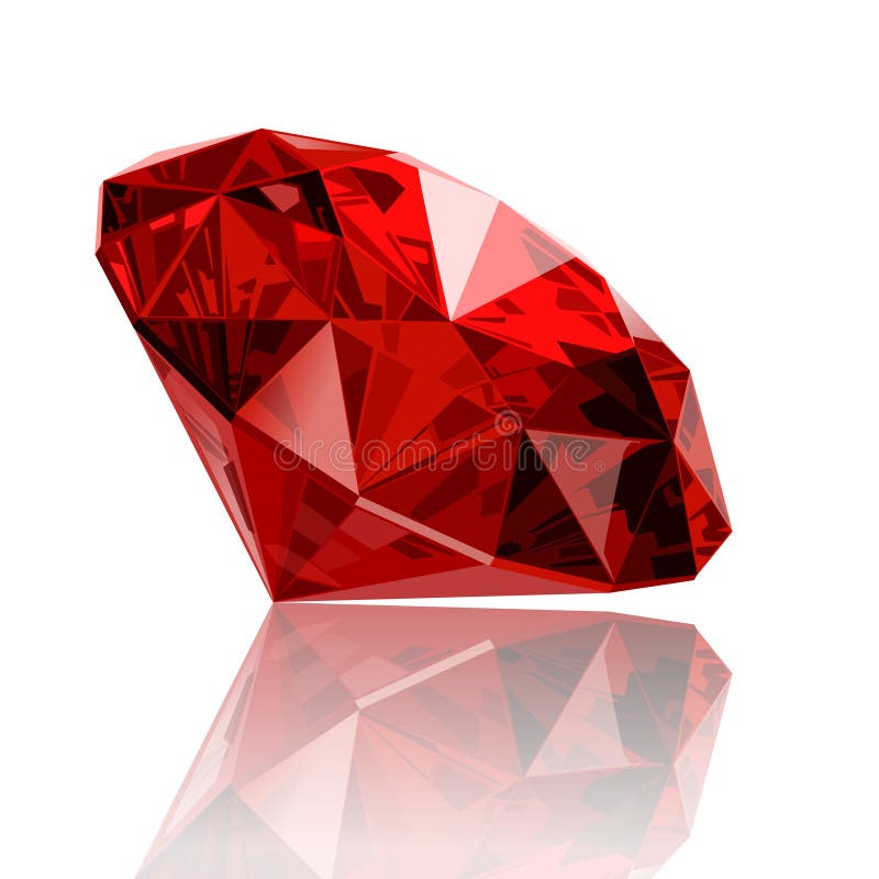 Red Ruby Gemstone on White Background Stock Illustration - Illustration ...