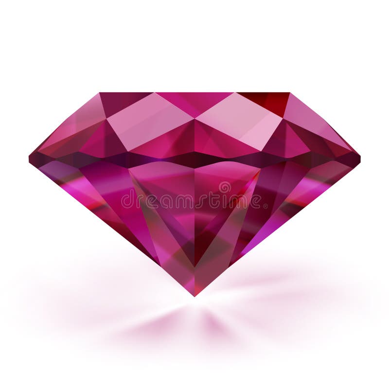 Realistic Ruby Isolated on White Stock Vector - Illustration of diamond ...