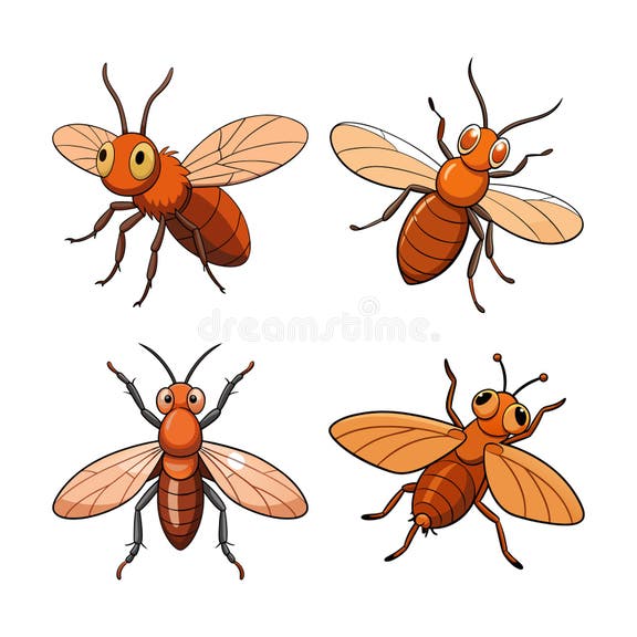 Realistic Rust Fly Colorful Illustration Stock Vector - Illustration of ...