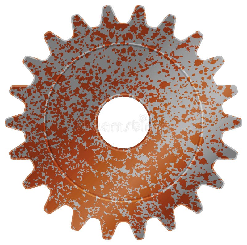 Realistic Rusty Machine Gear, Cogwheel Vector Illustration Stock Vector ...