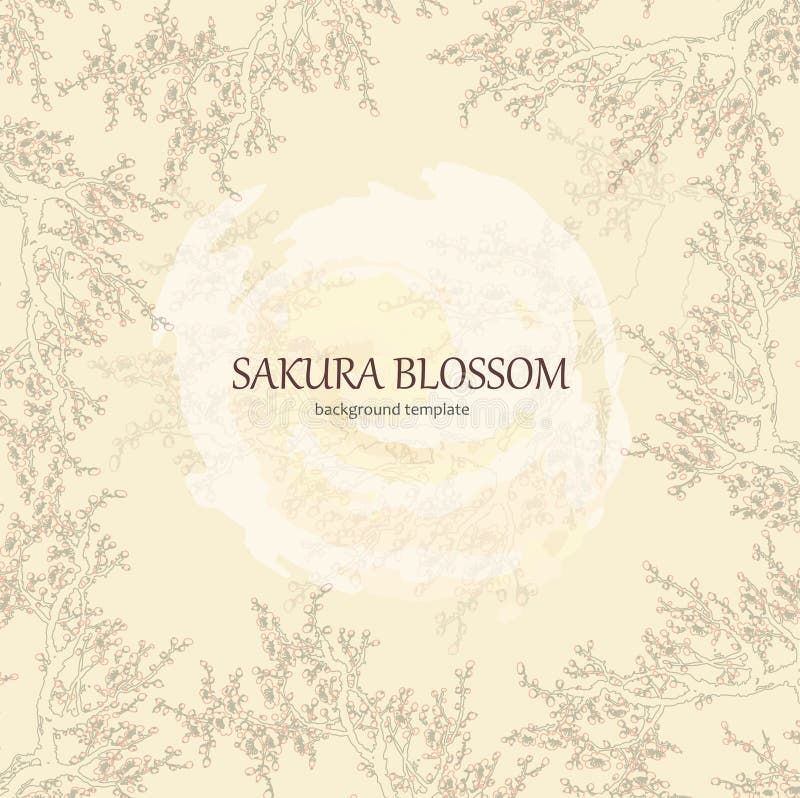 Realistic Sakura Blossom Frame - Japanese Cherry Tree. Artistic Branch ...