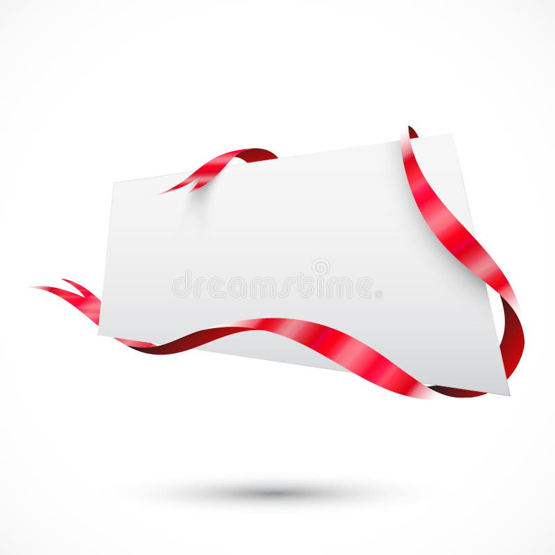 Realistic Sale Tag. Red Ribbon Stock Vector - Illustration of banner ...