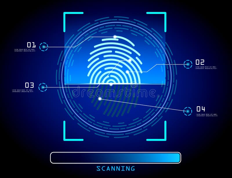 Set of Realistic Scanning Progress Fingerprint Isolated or Security ...