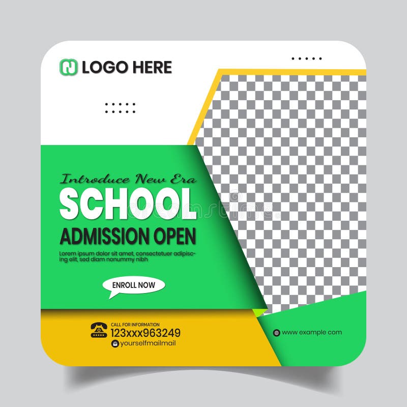 School Admission Social Media Post. Back To School Flyer. Education ...