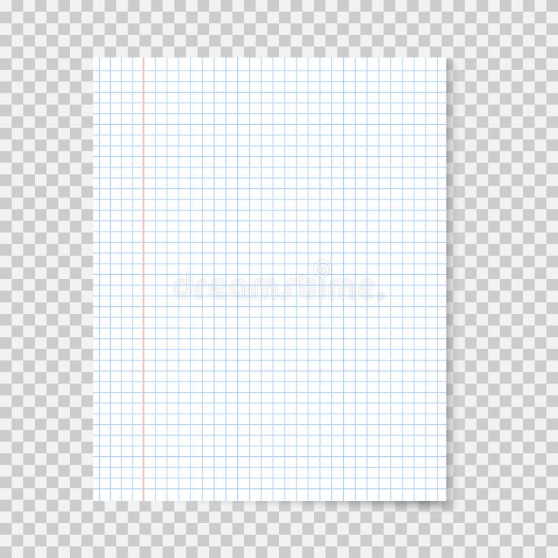 Realistic School Notebook Paper. Squared Sheet Stock Vector ...