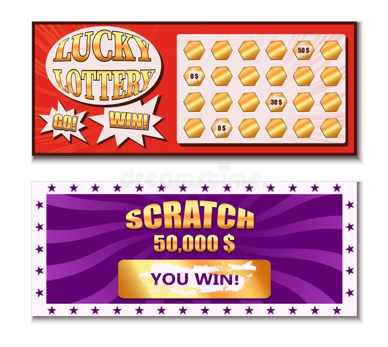 Realistic Scratch Card Horizontal Cards Stock Illustration ...