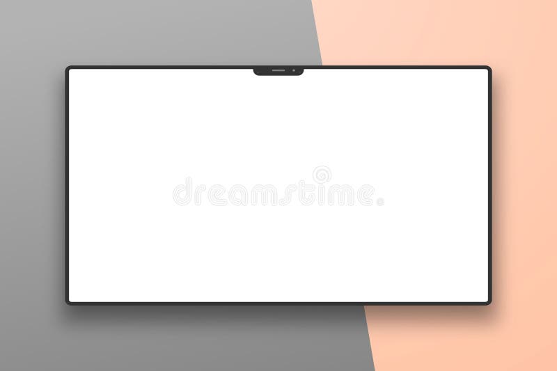 Realistic Screen on Beige-gray Background. an Empty Layout, a Monitor ...