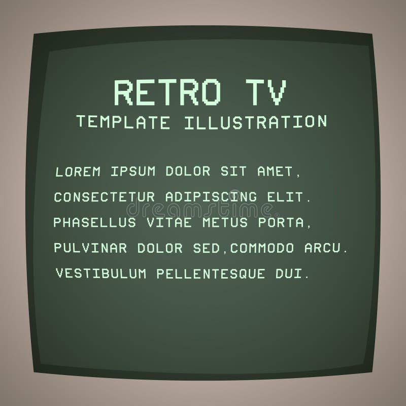 Realistic Screen of a Retro Vintage Old TV or Computer. Modern Template ...