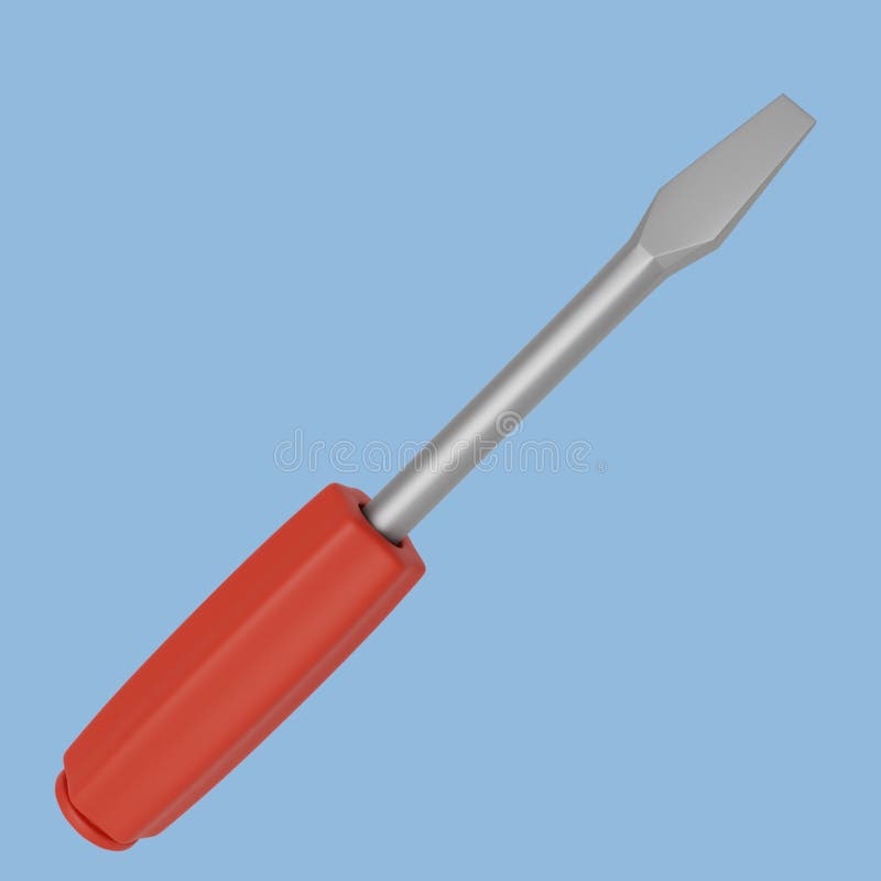 Realistic Screwdriver 3D Render Illustration Stock Image - Image of ...