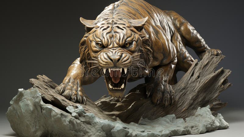 Tiger Sculpture stock illustration. Illustration of environmental ...