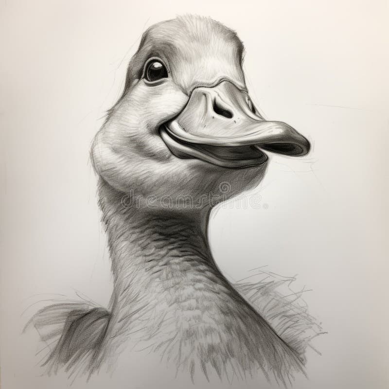 Hyper-realistic Sculpture: Captivating Portrait of a Happy Duck Stock ...