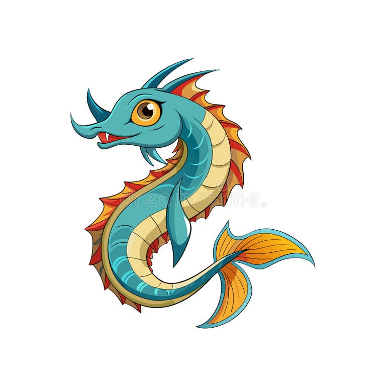 Realistic Sea Dragon Fish Artwork in Colorful Setting Stock ...