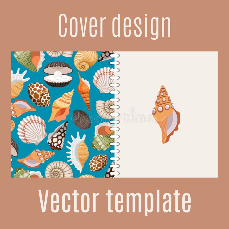 Realistic Sea Shell Pattern Cover Design Stock Vector - Illustration of ...