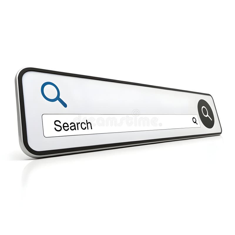 Realistic Search Bar on Blue Background Search Form Template Stock ...