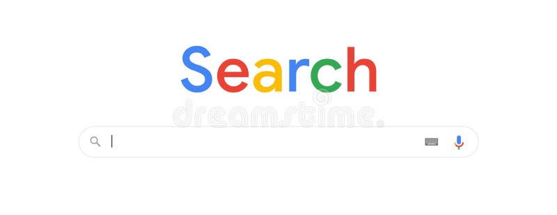 Realistic Search Bar on Blue Background Search Form Template Stock ...