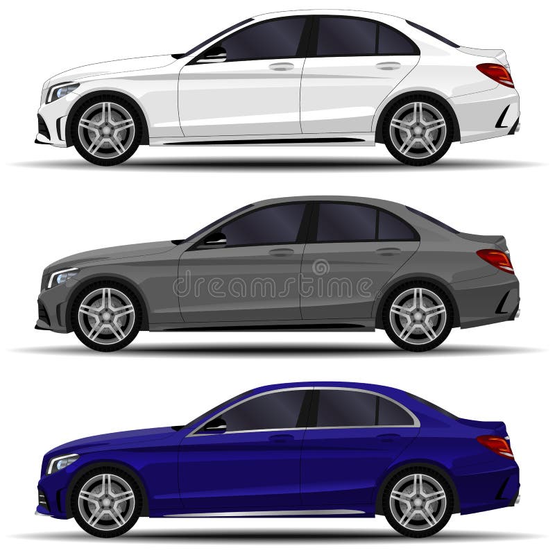 Realistic sedan car. stock illustration. Illustration of machine ...