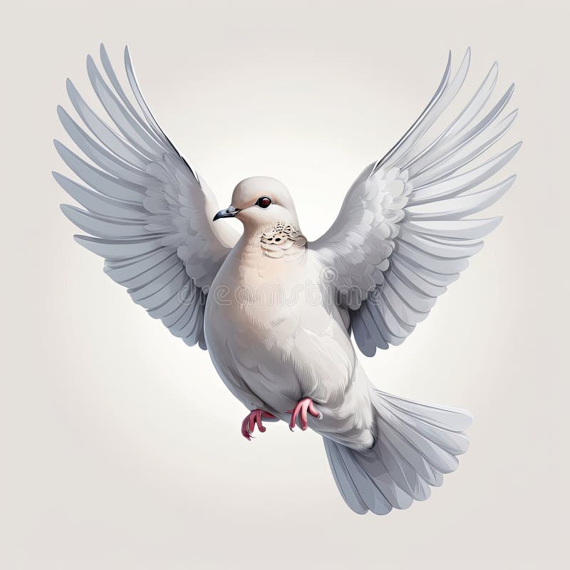 Realistic Serenity, a Cute Dove Stock Illustration - Illustration of ...