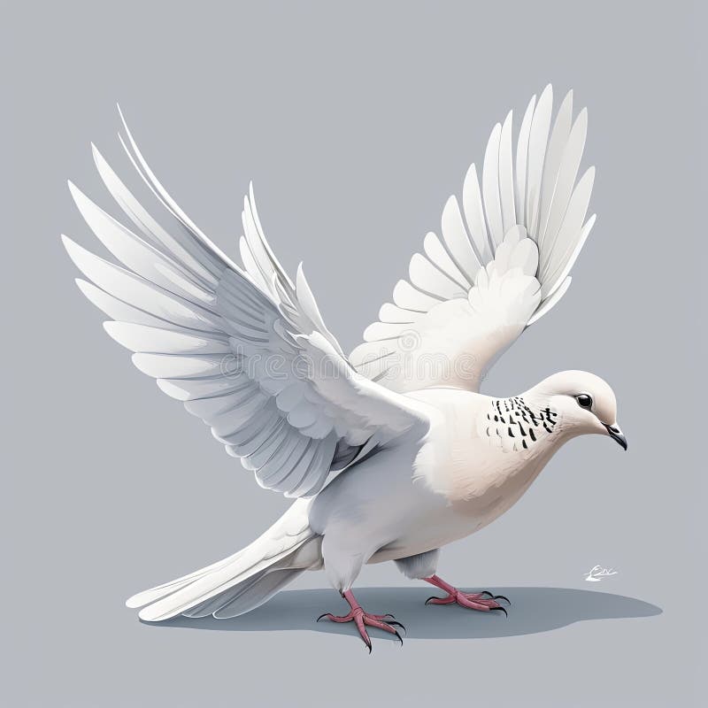 Realistic Serenity, a Cute Dove Stock Illustration - Illustration of ...