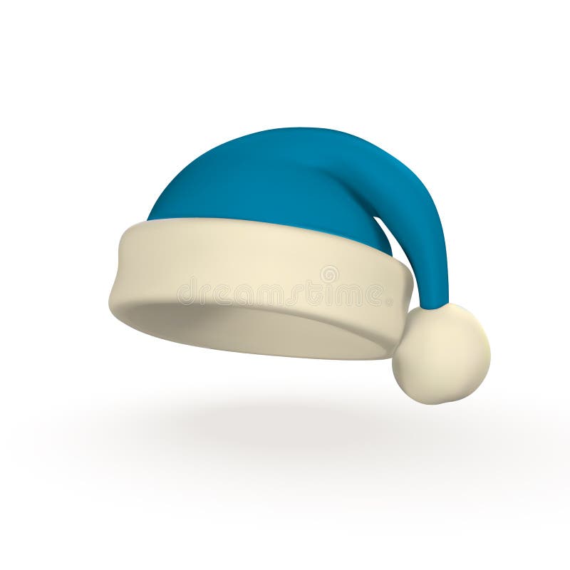 Realistic Set of Blue Santa Claus Hat. Gradient Mesh Santa Claus Cap ...