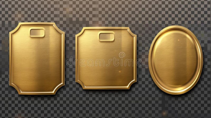 This Realistic Set of 3D Moderns Contains Gold or Brass Plates, Golden ...
