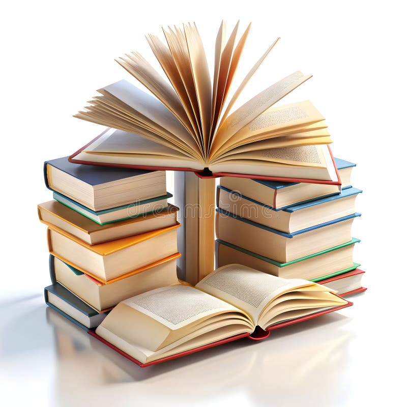 Realistic Set of 3d Open and Closed Books Stock Illustration ...