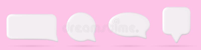 Realistic Set of 3D Speech Boxes Stock Vector - Illustration of speak ...