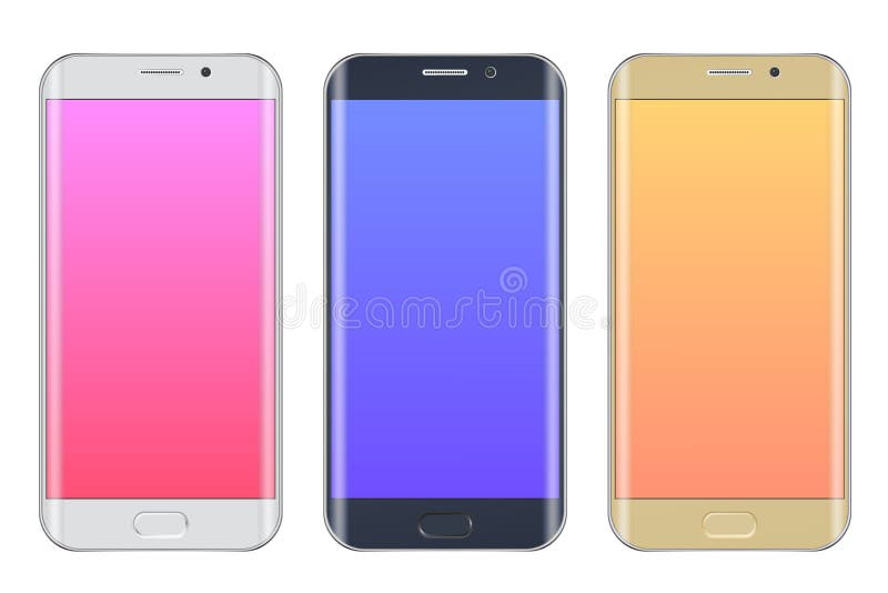 Realistic Set Mobile Phones Stock Illustration - Illustration of smart ...