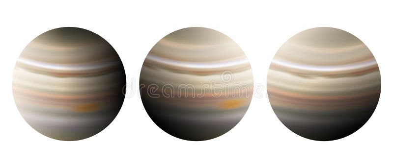 Realistic Set of Planet Jupiter on White Background Illustration Stock ...