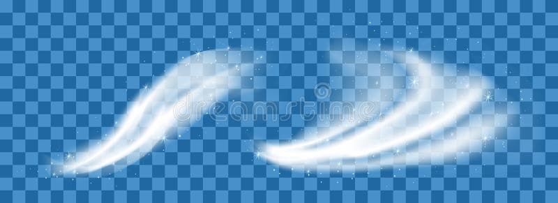 Realistic Set of Snow Air Flows. Cold Wind, Snow Swirl. Realistic 3d ...