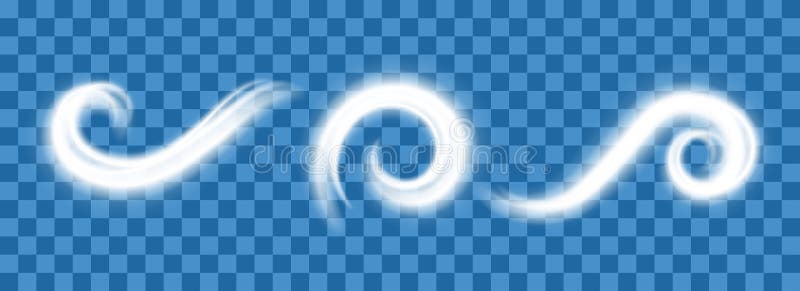 Realistic Set of Snow Air Flows. Cold Wind, Snow Swirl. Realistic 3d ...