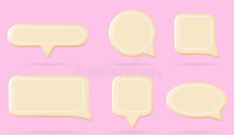 Round Square Rectangle Oval Dialogue Balloons Stock Illustrations – 7 ...