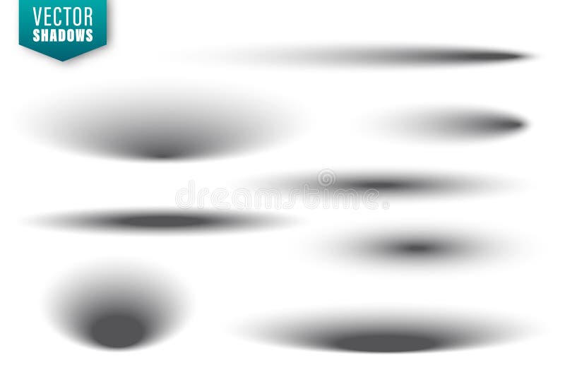 Set of Round Shadows. Circle Soft Overlay Effect Stock Vector ...