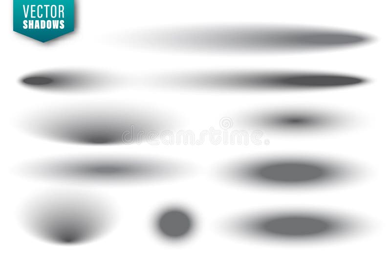 Realistic Shadow Effect. Round Shadows Collection Isolated on White ...