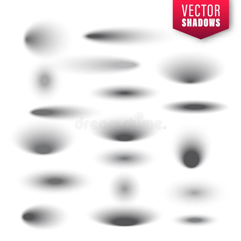 Set of Round Shadows. Circle Soft Overlay Effect Stock Vector ...