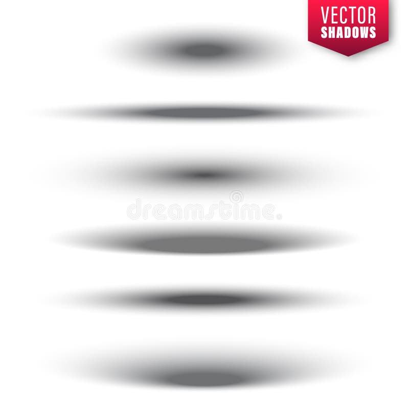 Realistic Shadow Effect. Round Shadows Collection Isolated on White ...