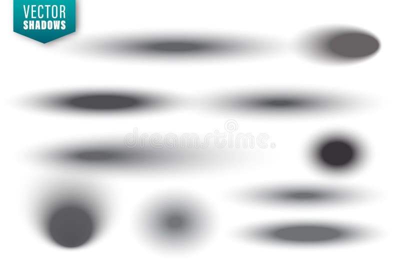 Realistic Shadow Effect. Round Shadows Collection Isolated on White ...