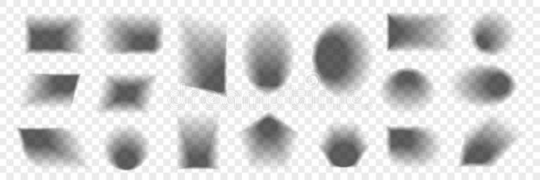 Realistic Shadow Effect. Square, Rectangle and Oval Box. Object Blur ...