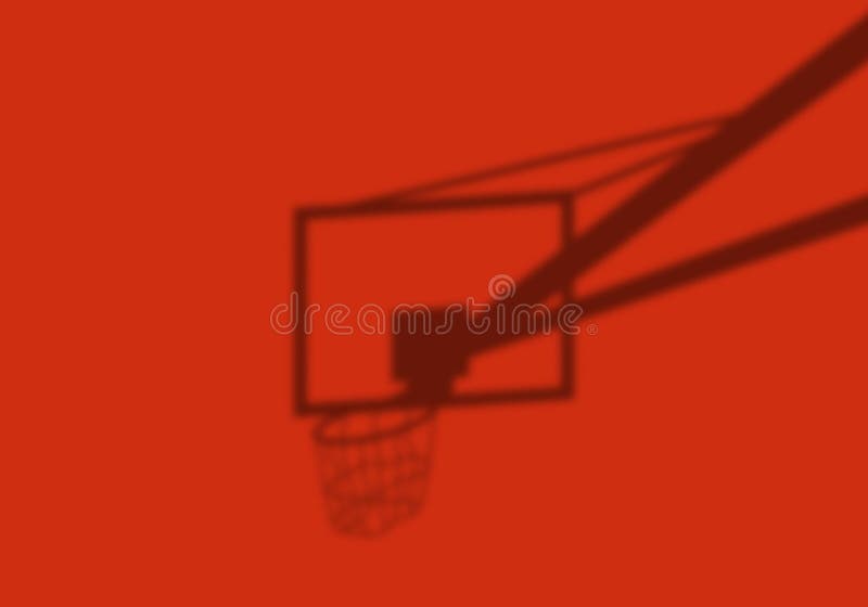 Realistic Shadow on the Orange Wall from a Basketball Shield with a ...