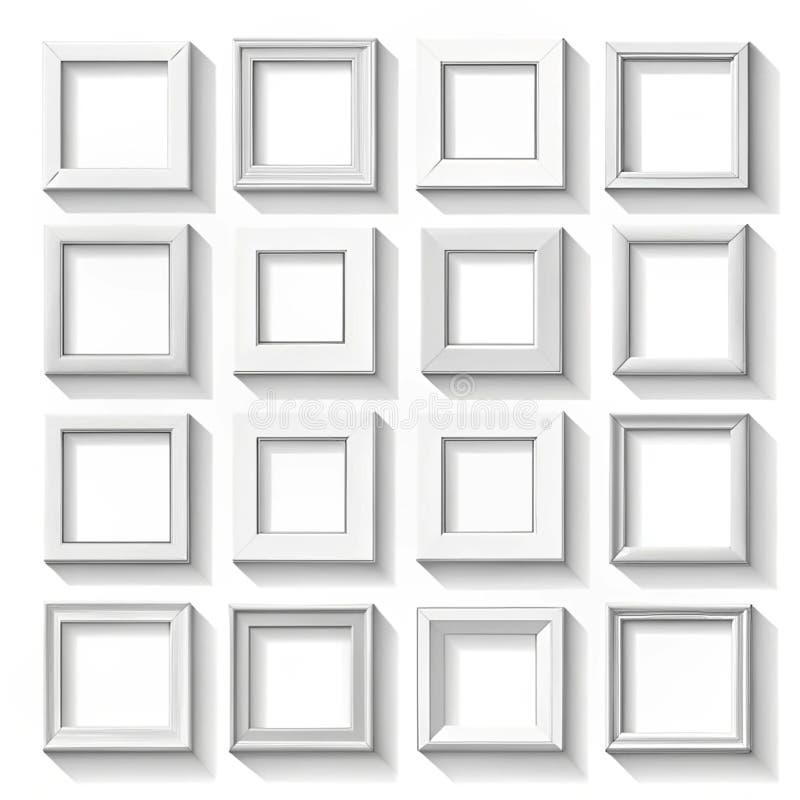 Realistic Shadows for Frames Isolated on White Stock Illustration ...