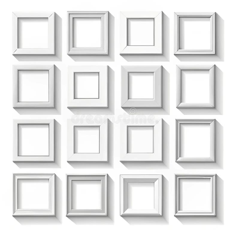 Realistic Shadows for Frames Isolated on White Stock Illustration ...
