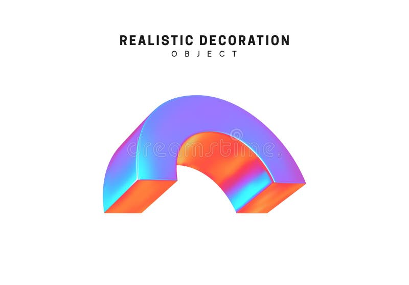 Realistic Shape 3d Objects with Gradient Holographic Color of Hologram ...