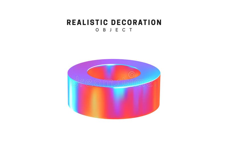 Realistic Shape 3d Objects with Gradient Holographic Color of Hologram ...
